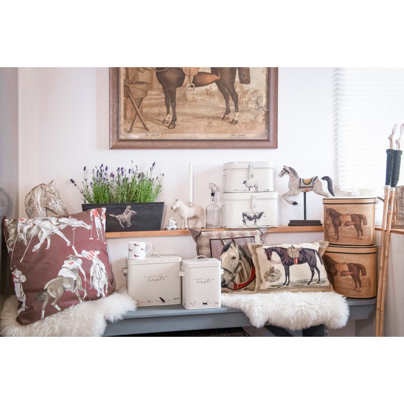 Vintage Pferde Schachtel / Pferdedose im Stil alter Hutschachteln